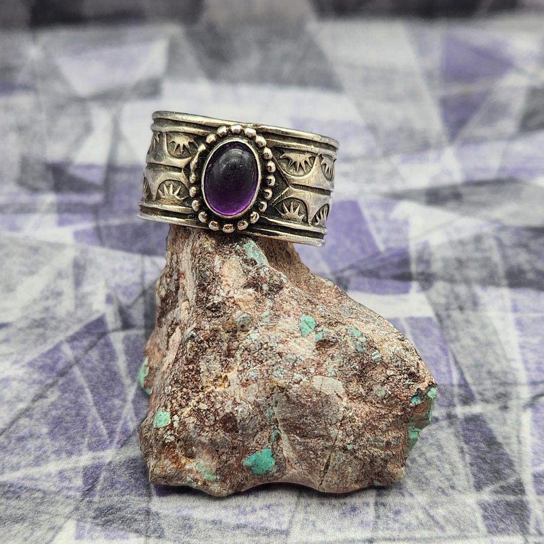 Navajo Amethyst Ring Size 5-1/2 Sterling Silver Vintage - Etsy