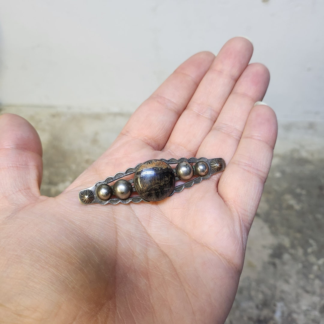 Fred Harvey Era Petrified Wood Pin Vintage Sterling Silver - Etsy