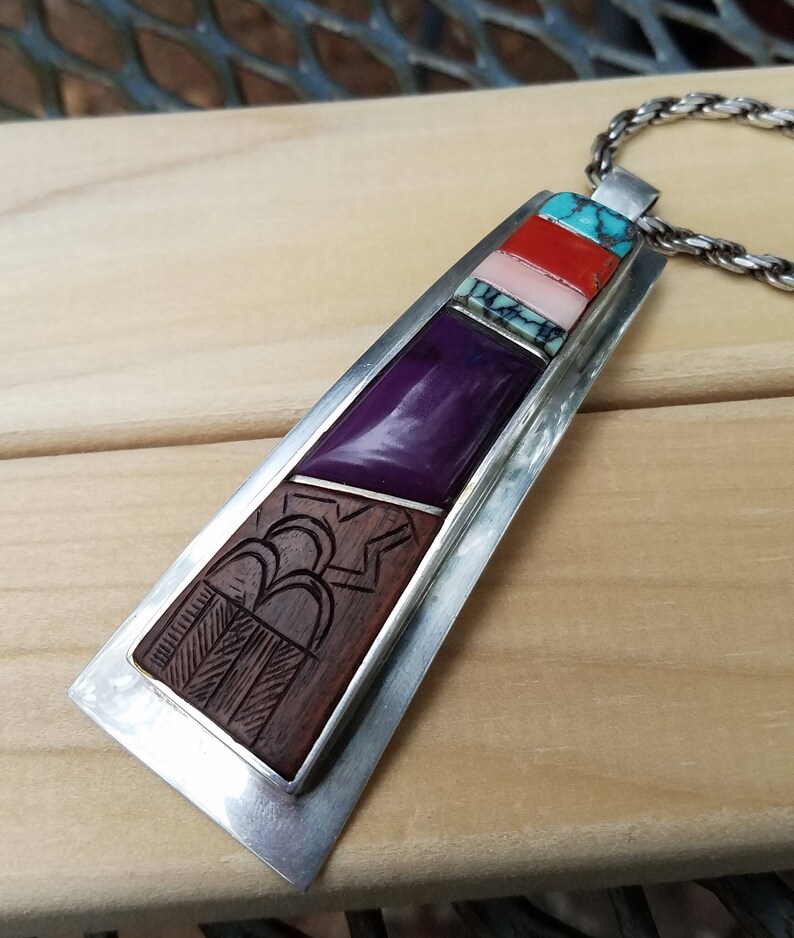 Hopi Phillip Sekaquaptewa Inlaid Pendant With Sugilite | Etsy
