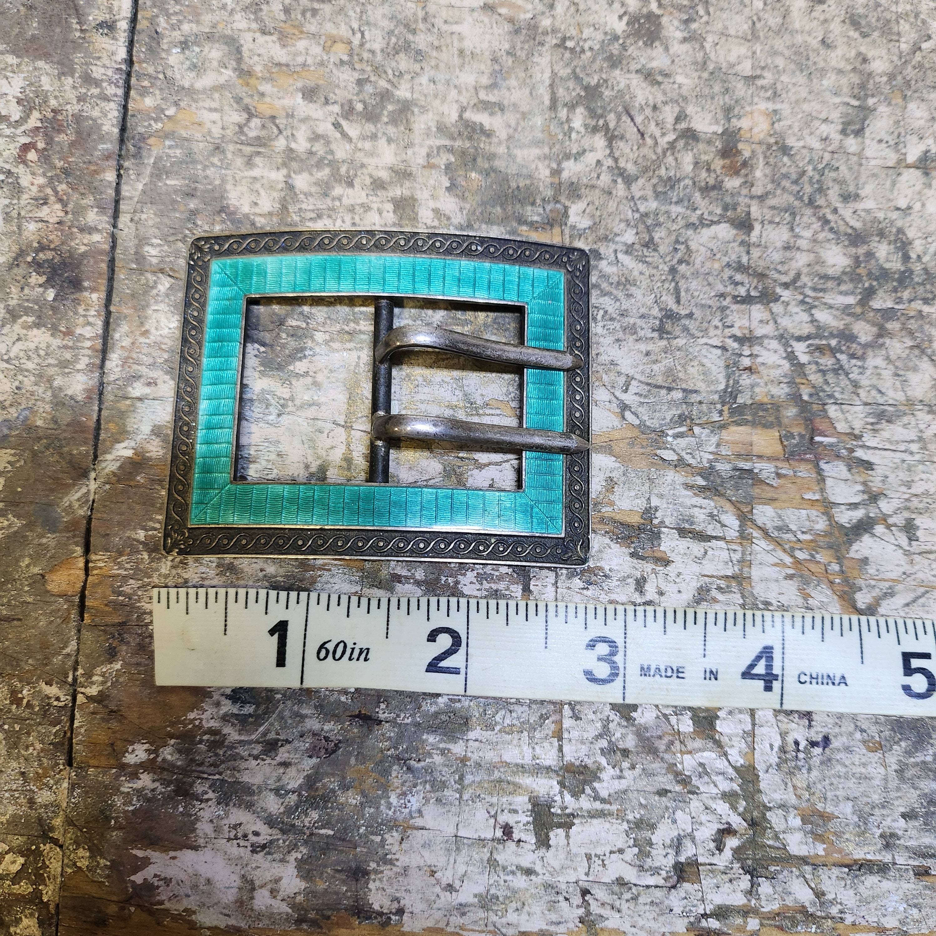 Antique Guilloche Enameled Sterling Silver Belt Buckle - Etsy