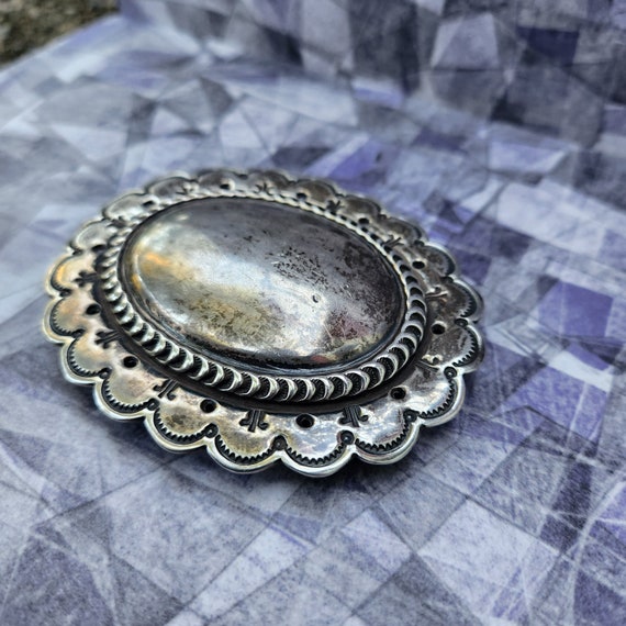 Vintage Cippy Crazyhorse Concha Belt Buckle Sterling … - Gem