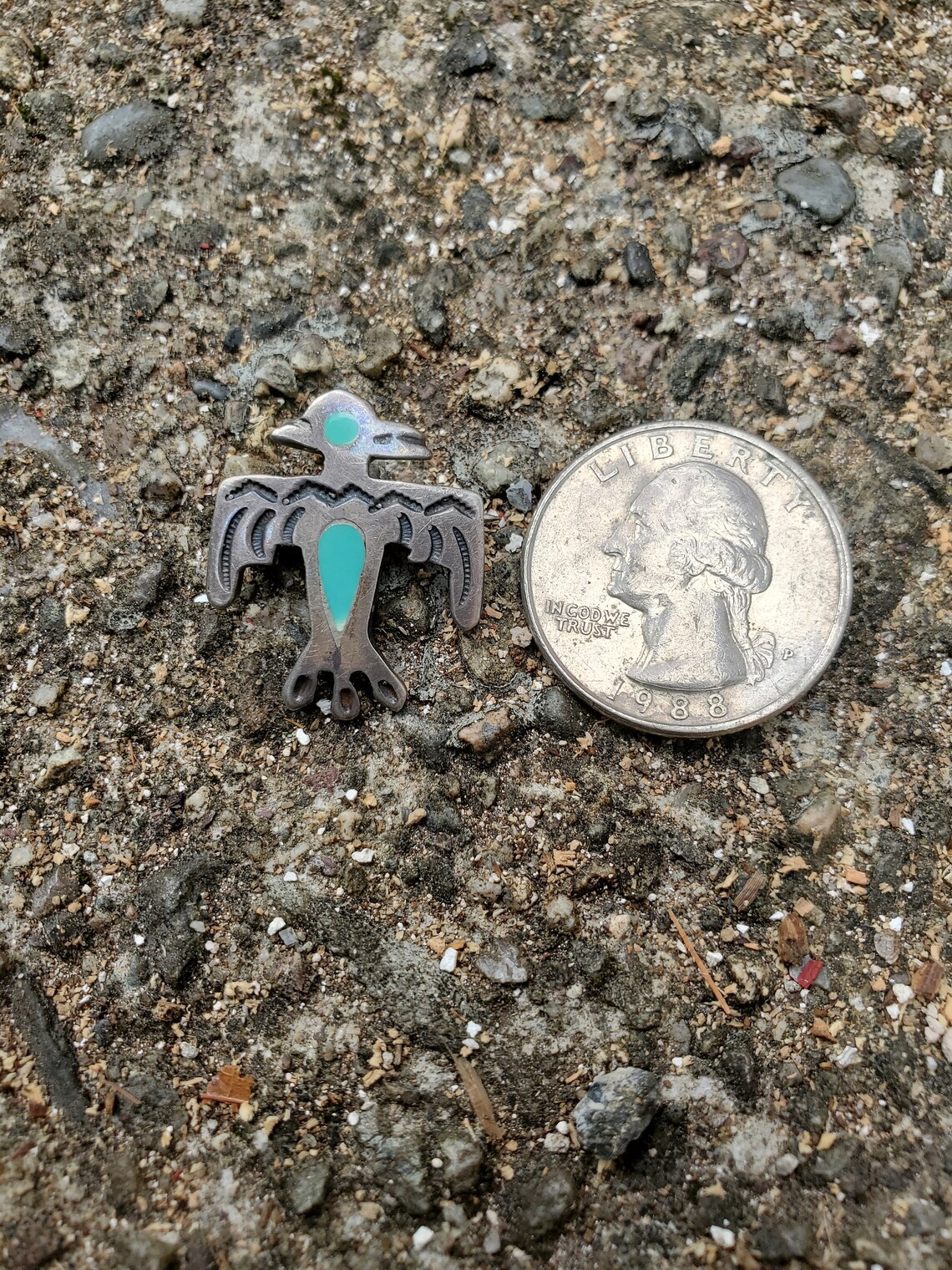 Vintage Navajo Thunderbird Turquoise Pin | Etsy