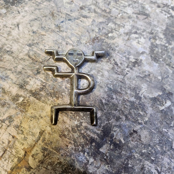 Large Navajo Sandcast Figure Pin Vintage Sterling Sil… - Gem