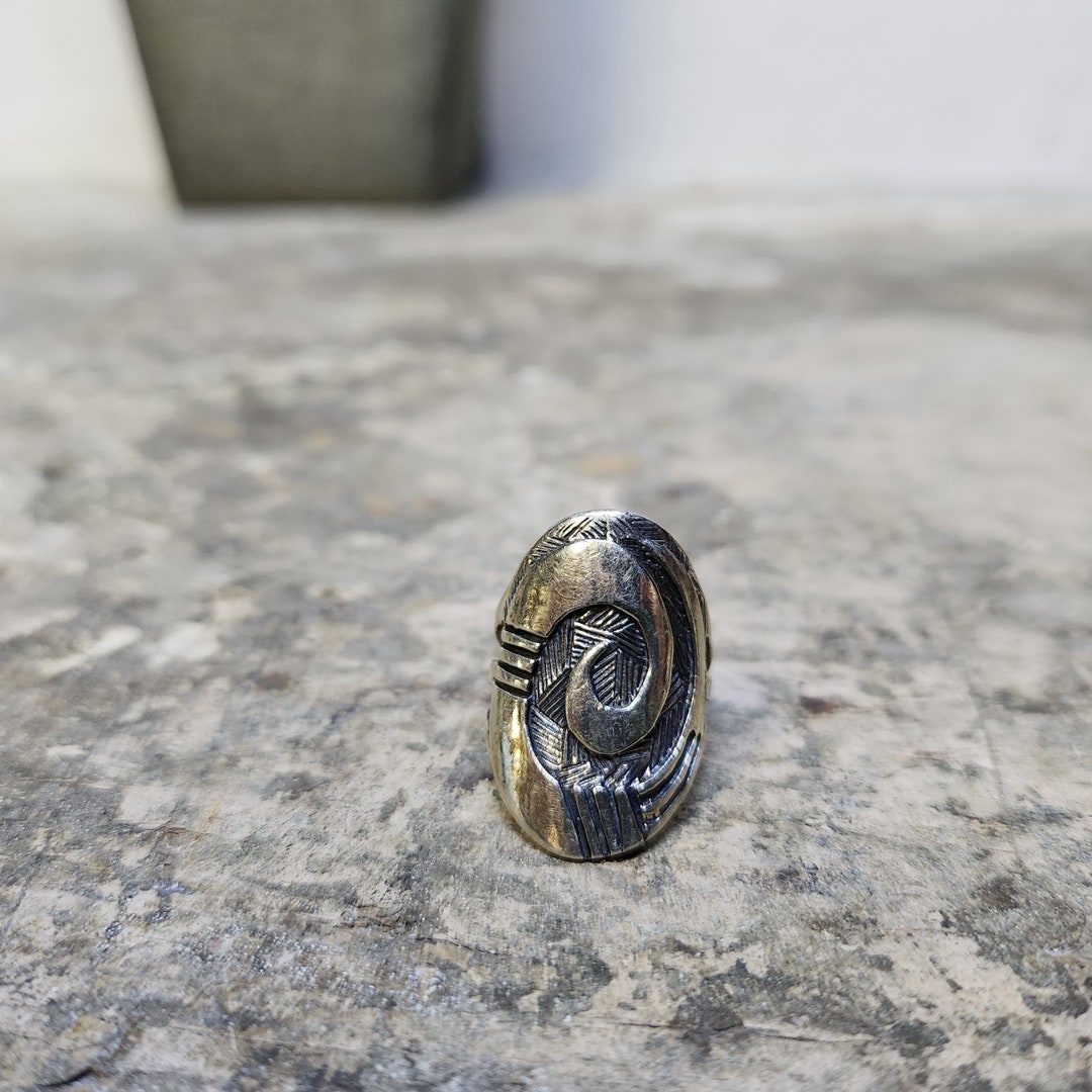 Vintage Southwestern Size 6-1/2 Sterling Silver Ring - Etsy