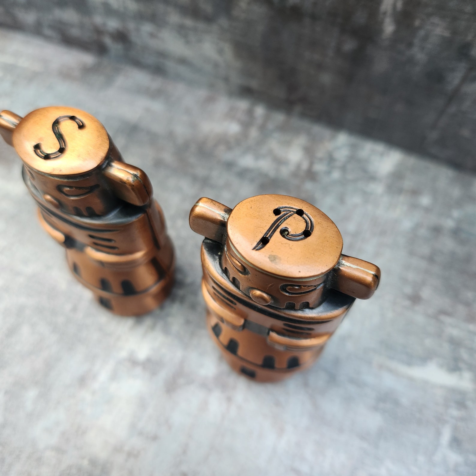 Bell Trading Post Kachina Salt and Pepper Shakers Vintage Solid Copper ...