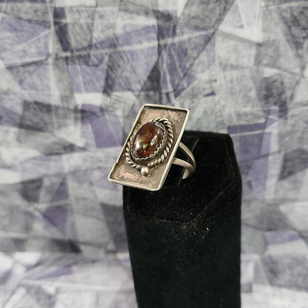 Vintage Fire Agate Ring Sterling Silver Southwestern Size 6.5 - Etsy
