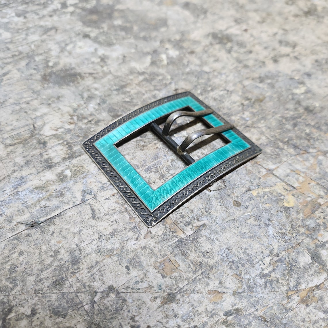 Antique Guilloche Enameled Sterling Silver Belt Buckle - Etsy