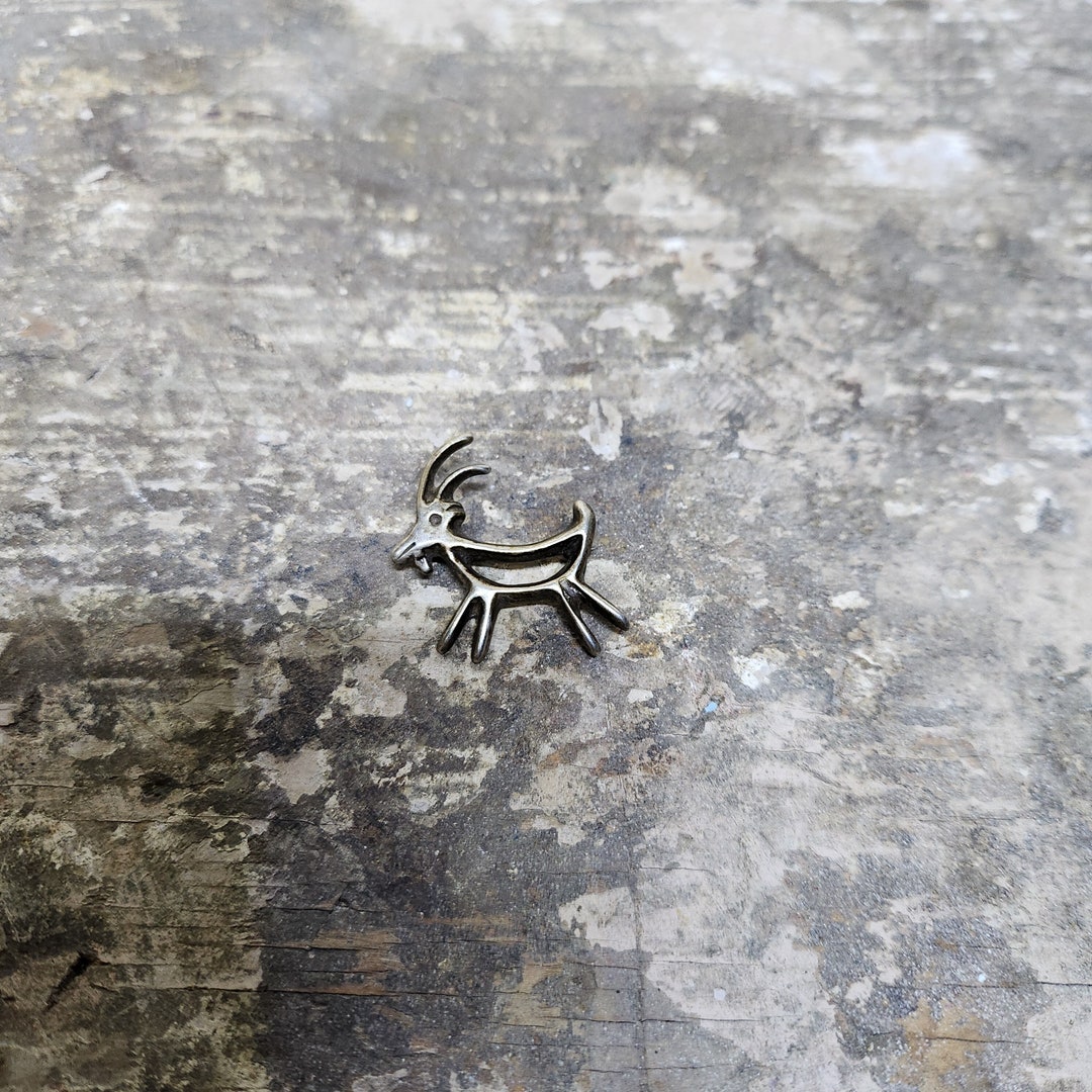 Vintage Navajo Goat Pin Tufa Cast Sterling Silver - Etsy