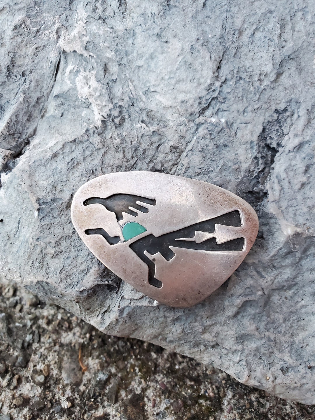 Large Navajo Turquoise Roadrunner Pin Sterling Silver - Etsy