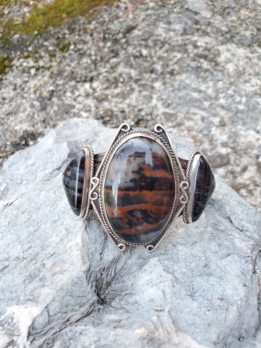 Early Navajo Petrified Wood Cuff Bracelet - Etsy