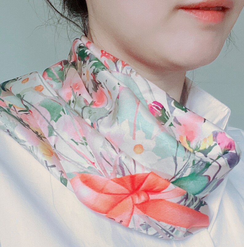 100% Silk Scarf Mulberry Silk Scarf Wild Flower Scarf Wild Flower Scarf ...