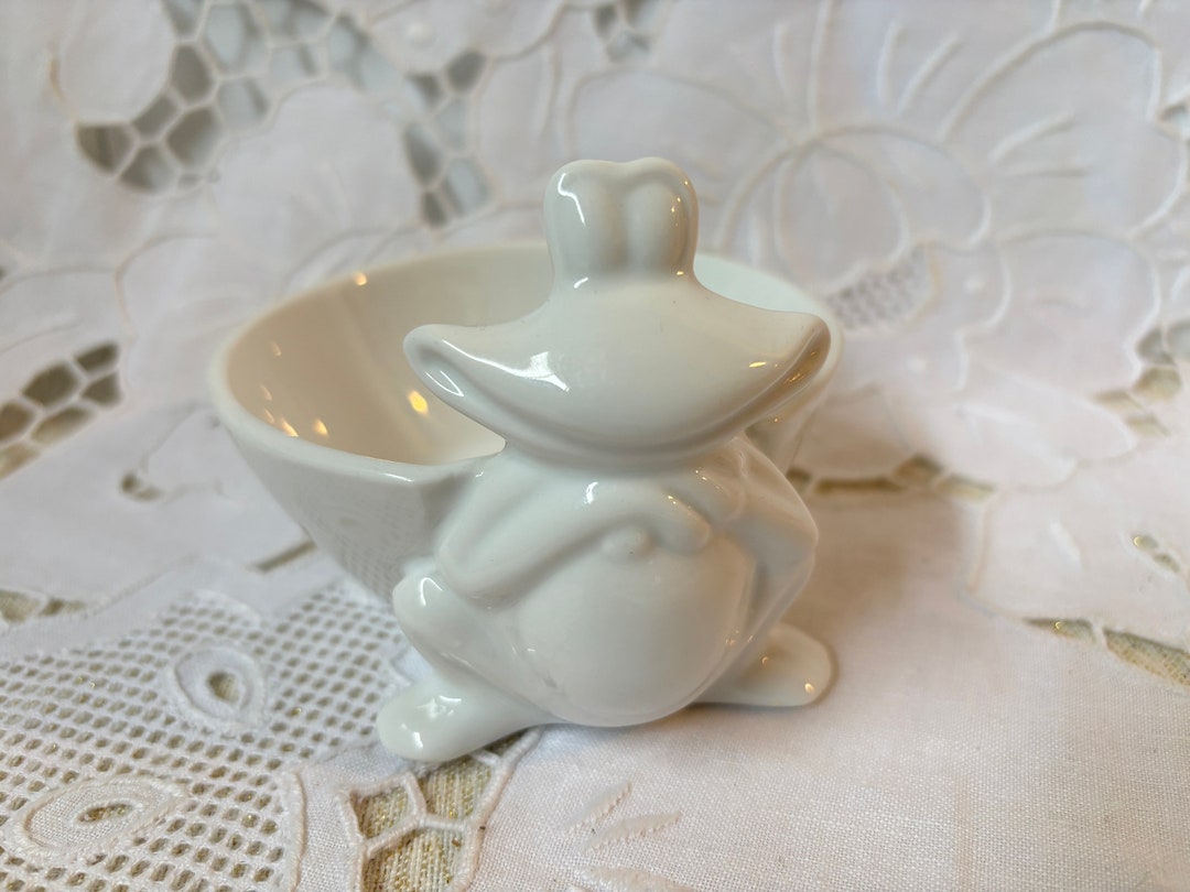 White Porcelain Frog Bowl Dish, Whimsical Serving, Stokes, Gift for ...