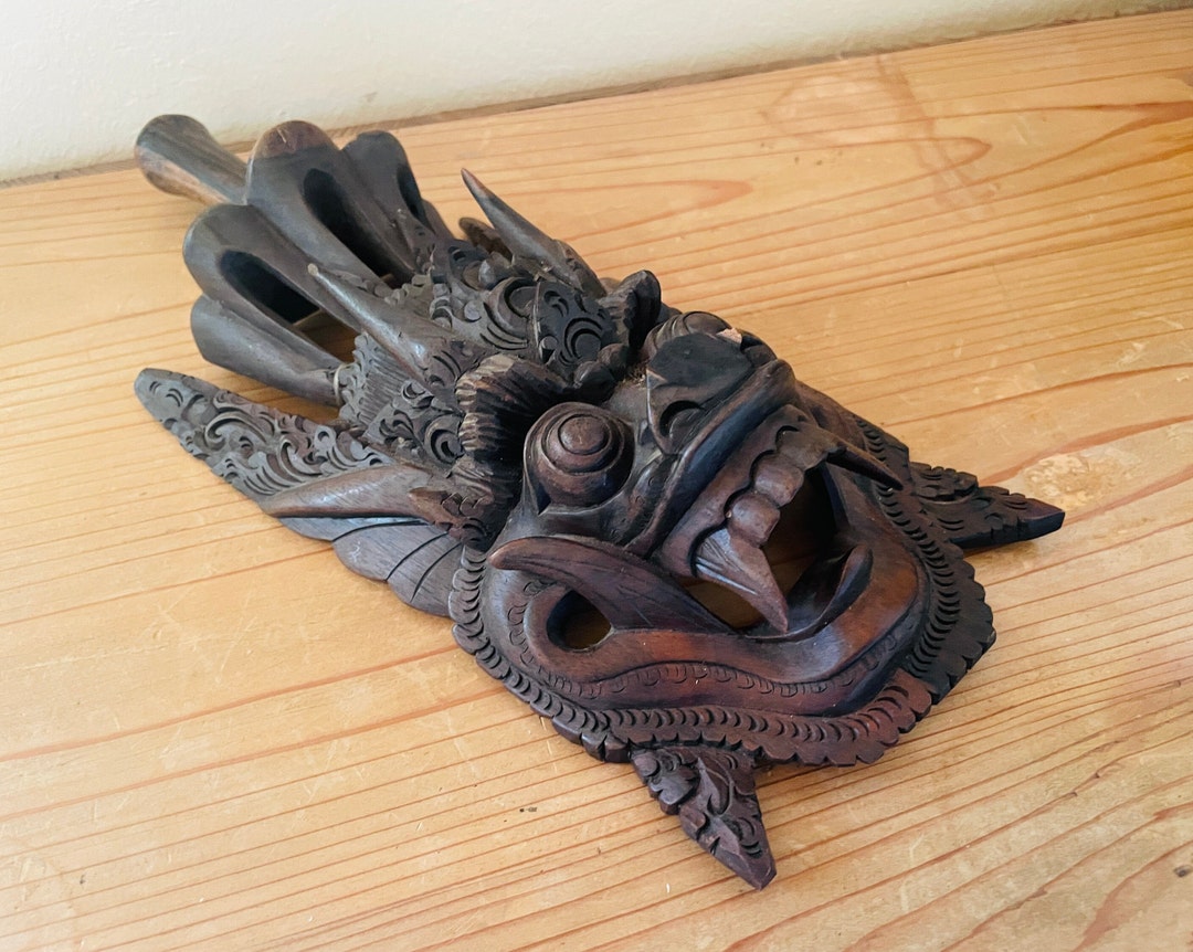 Vintage Indonesian Polynesian Wood Barong Mask Wooden - Etsy