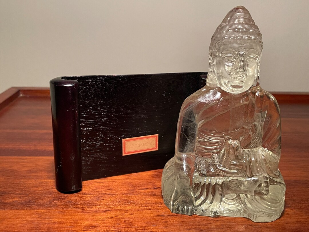 Molten Glass Buddha Statue With Stand, Buddhist Guanyin Figure, Mercy ...