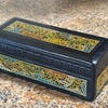 CONTEMPORARY Handcrafted White & Blue Lacquer Box, Olinala Guerrero ...