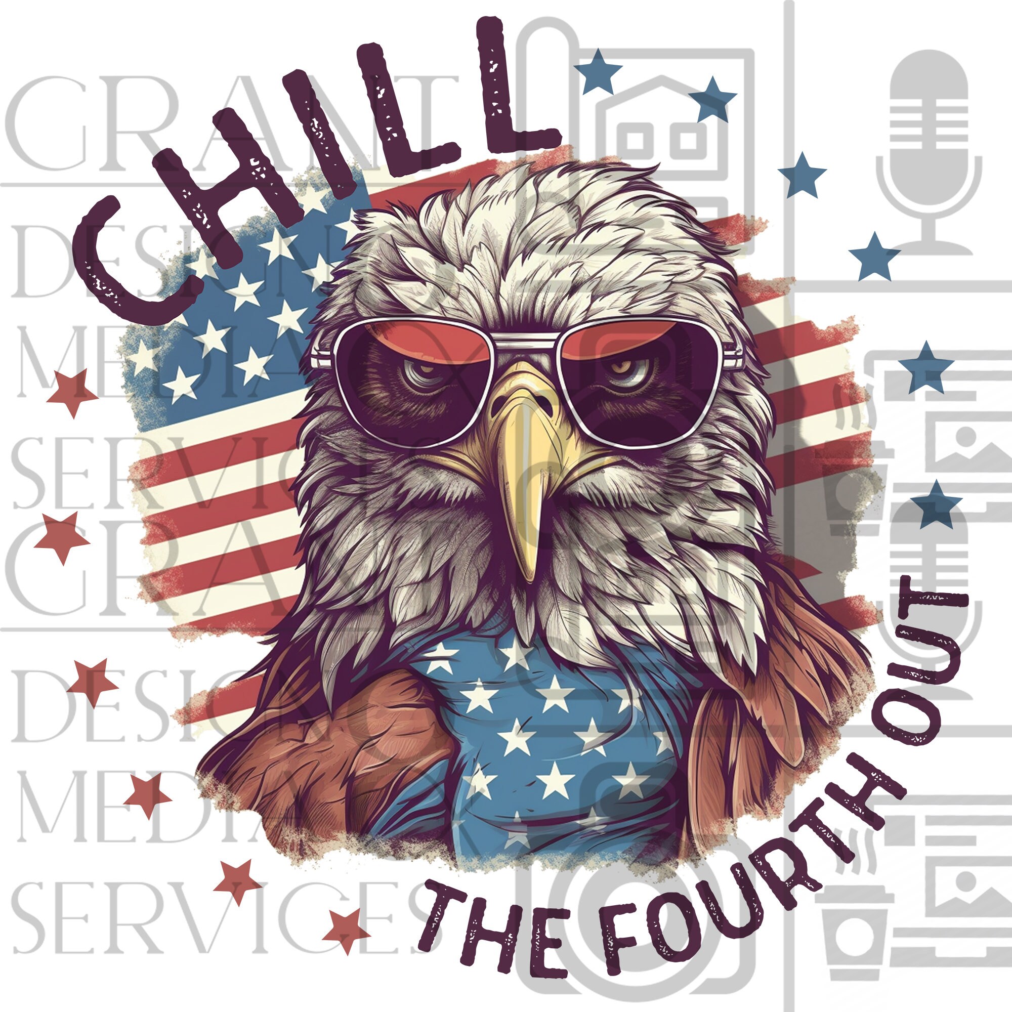 Chill the Fourth Out PNG | 4th of July Sublimation | Stars and Stripes ...