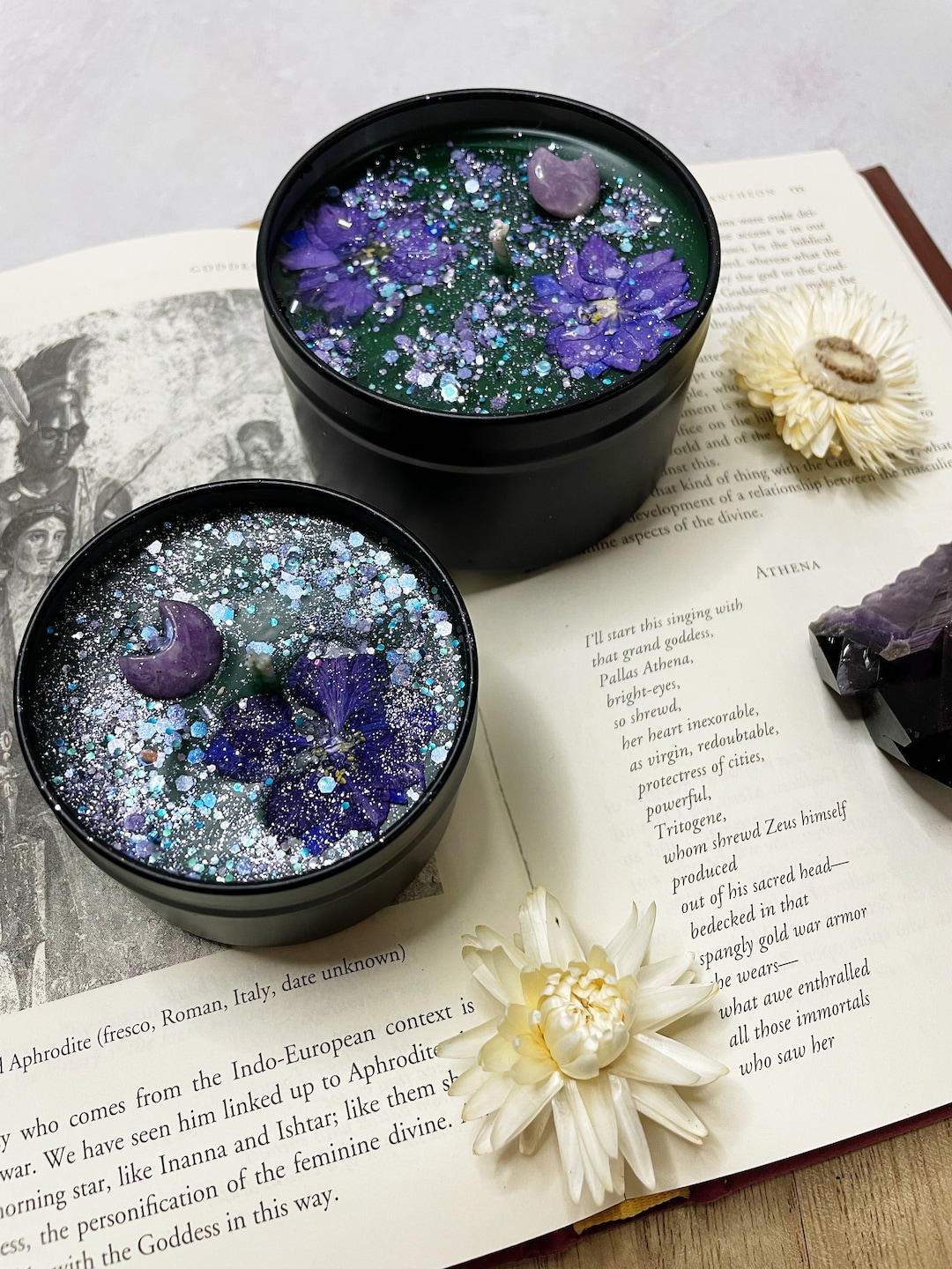 Athena Goddess of Wisdom Candle, Old Books and Fresh Garden Scented ...