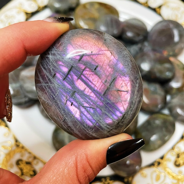 Rainbow Labradorite Palm Stone - Etsy