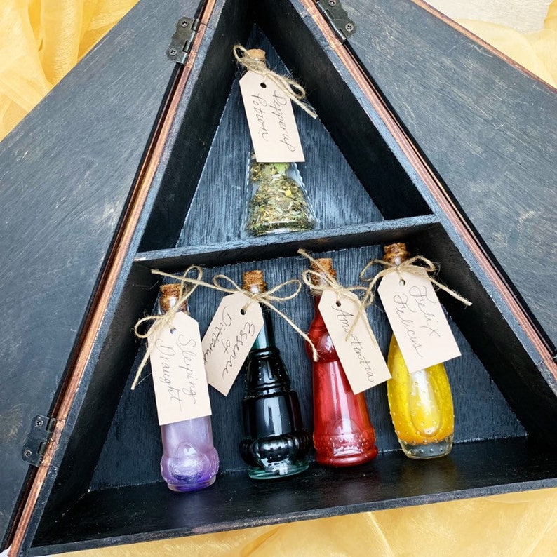 Wooden Deathly Hallows Inspired Potion Box With Essential Oil | Etsy