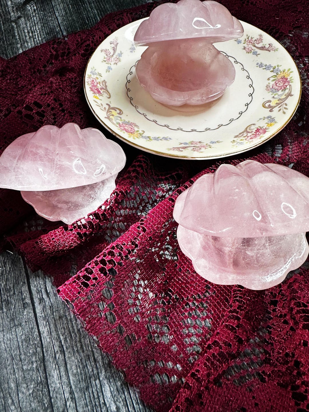 Rose Quartz Clam Shell Treasure Dish, Rose Quartz Seashell Carving - Etsy
