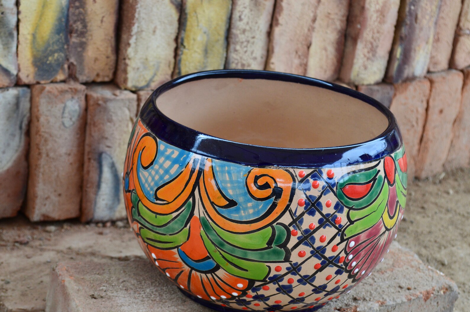 Round Colorful Flower Pot - Etsy