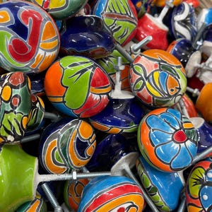 8 Multicolor Talavera Knobs - Etsy