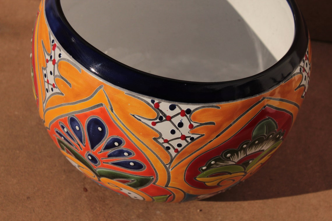 Round Colorful Flower Pot - Etsy