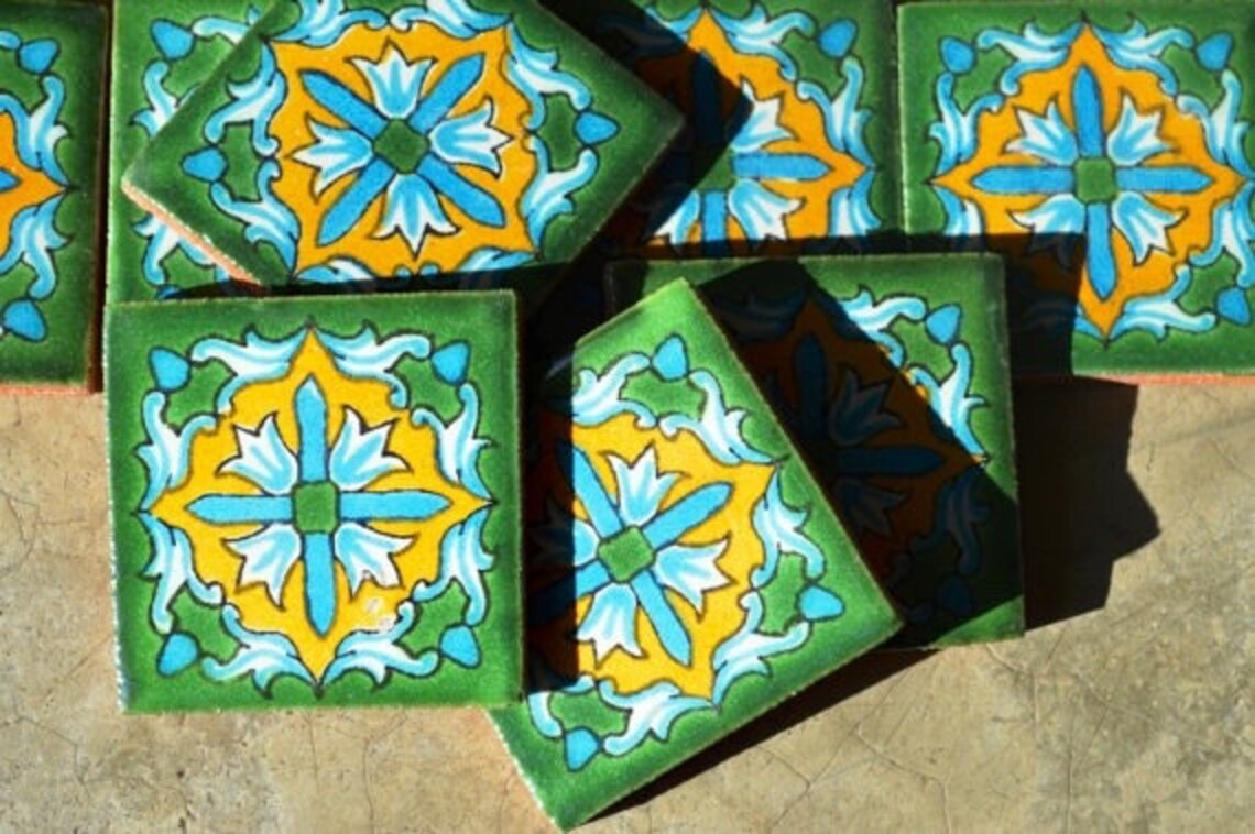 100 Mexican Tile Talavera 2 "x 2" - Etsy