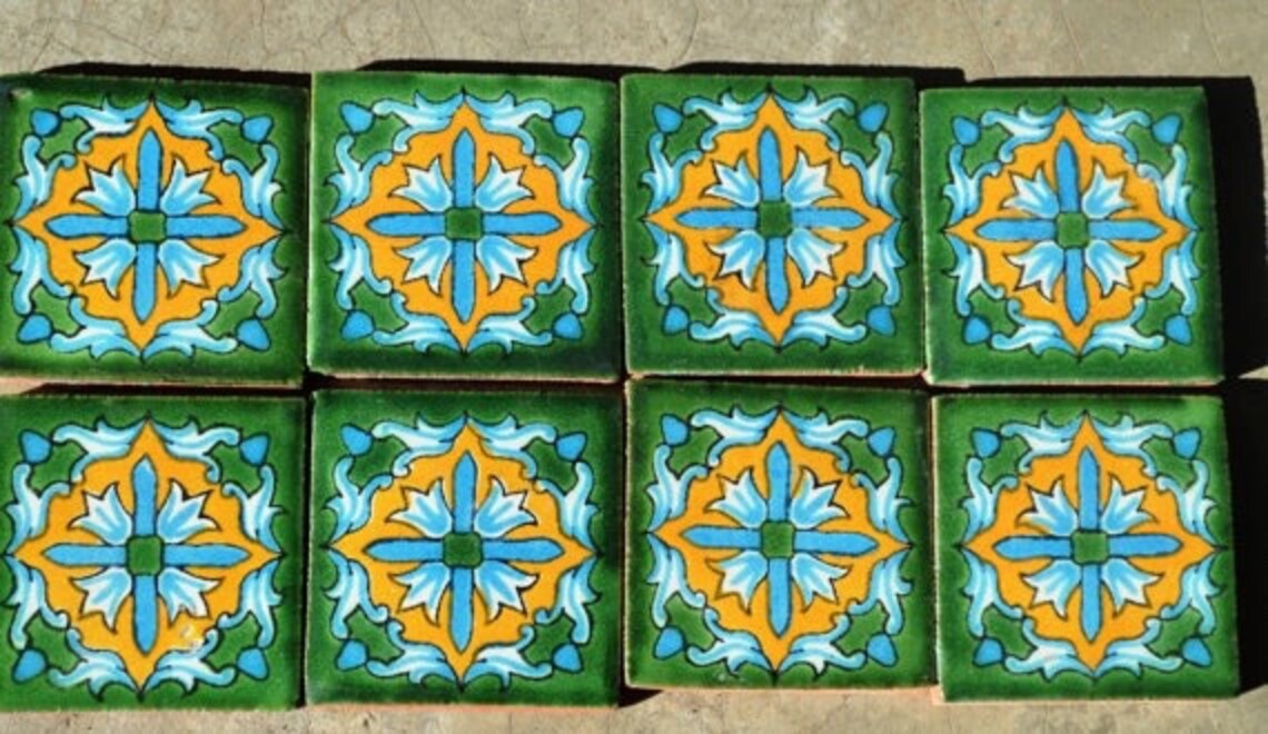 100 Mexican Tile Talavera 2 "x 2" - Etsy