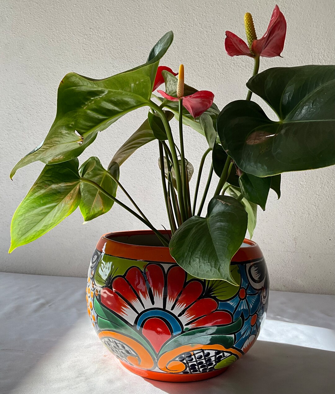 Round Colorful Flower Pot - Etsy
