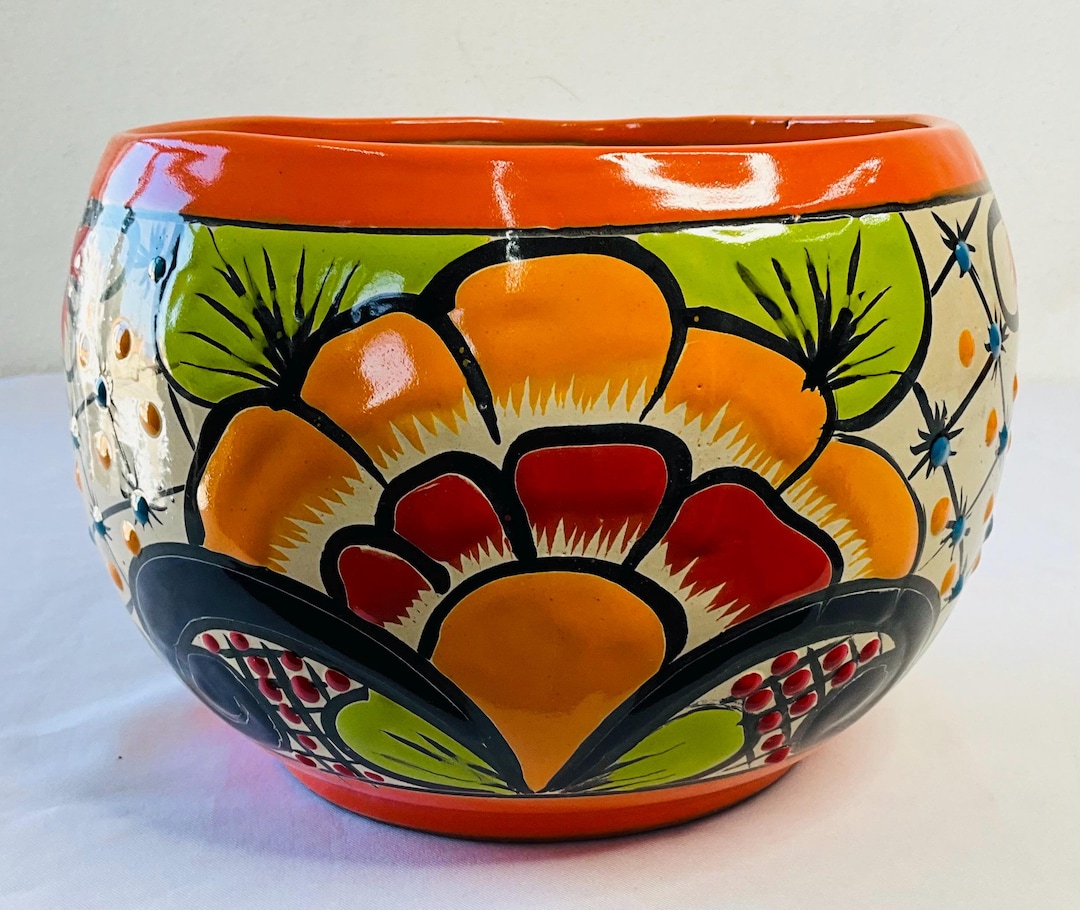 Round Colorful Flower Pot - Etsy