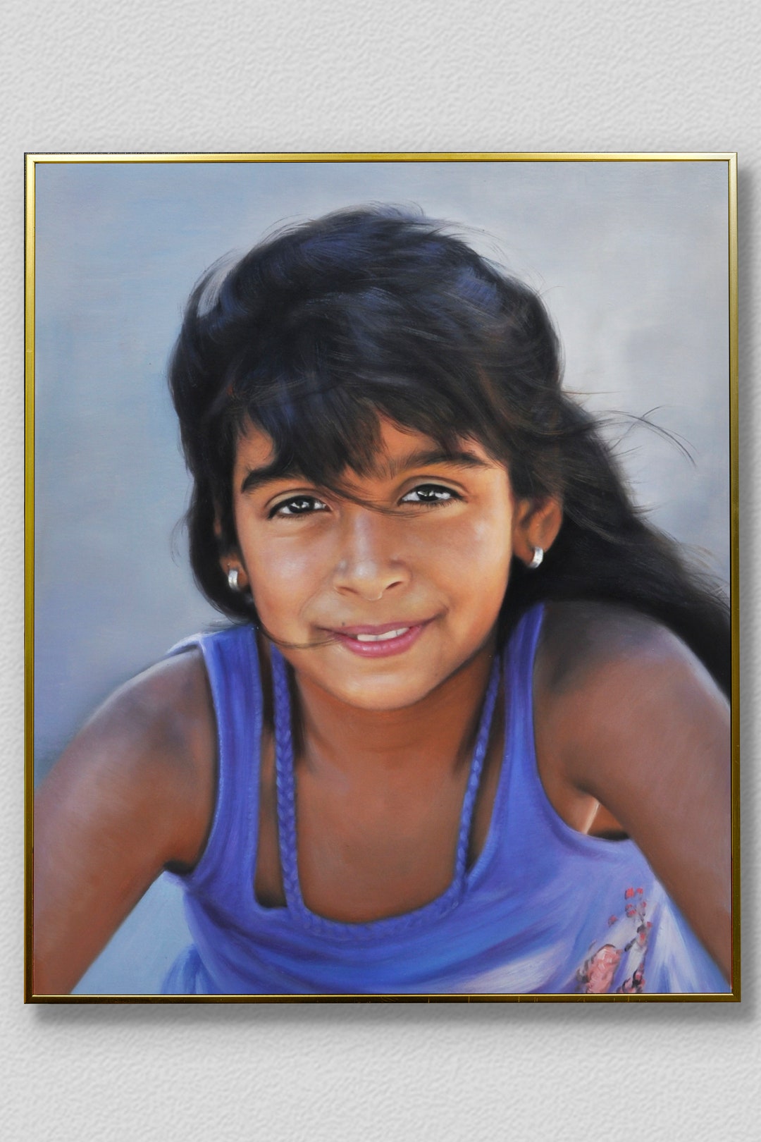 Exquisitely Detailed Custom Hand-painted Portrait From Your Photo ...