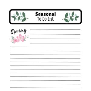 Seasonal to Do List Planner PDF Print - Etsy