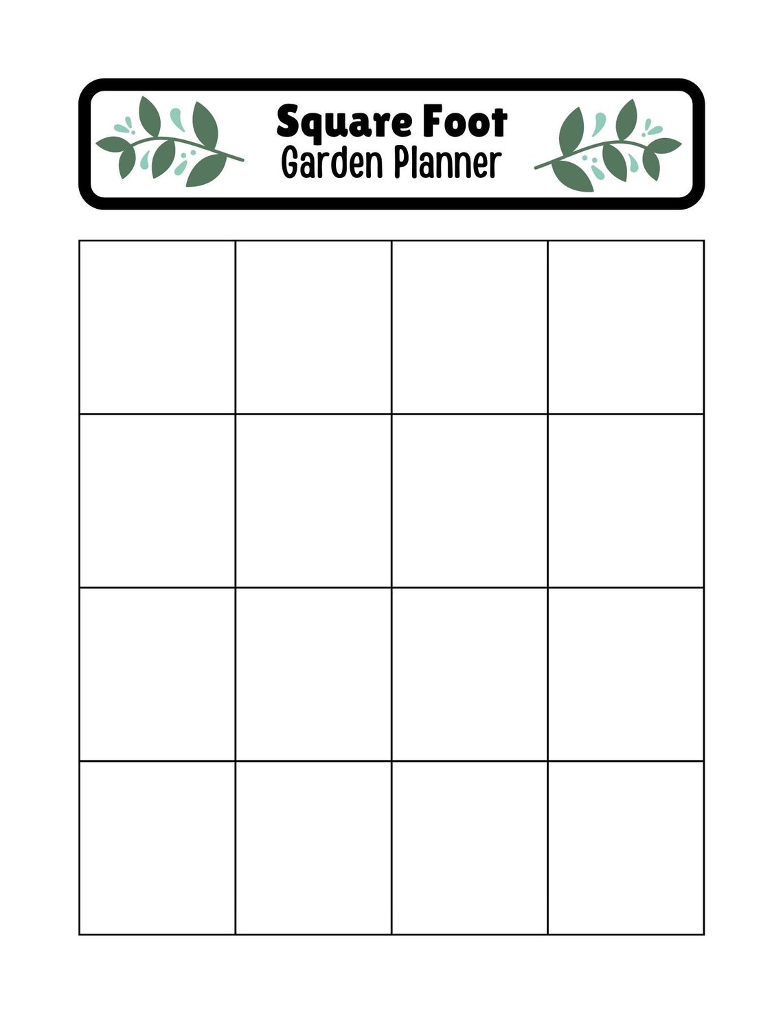 Square Foot Garden Planner Spreadsheet PDF File - Etsy