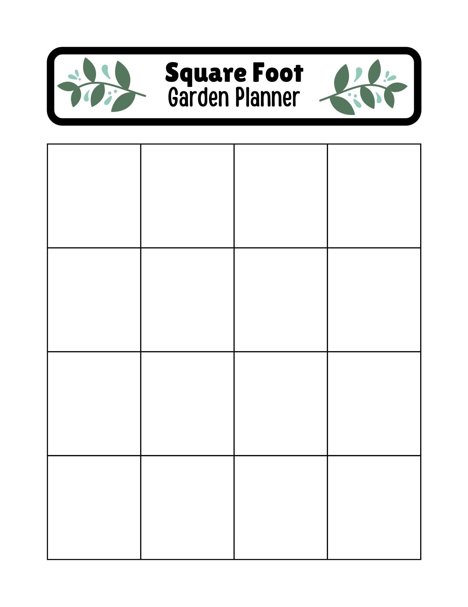 Square Foot Garden Planner Spreadsheet PDF File - Etsy
