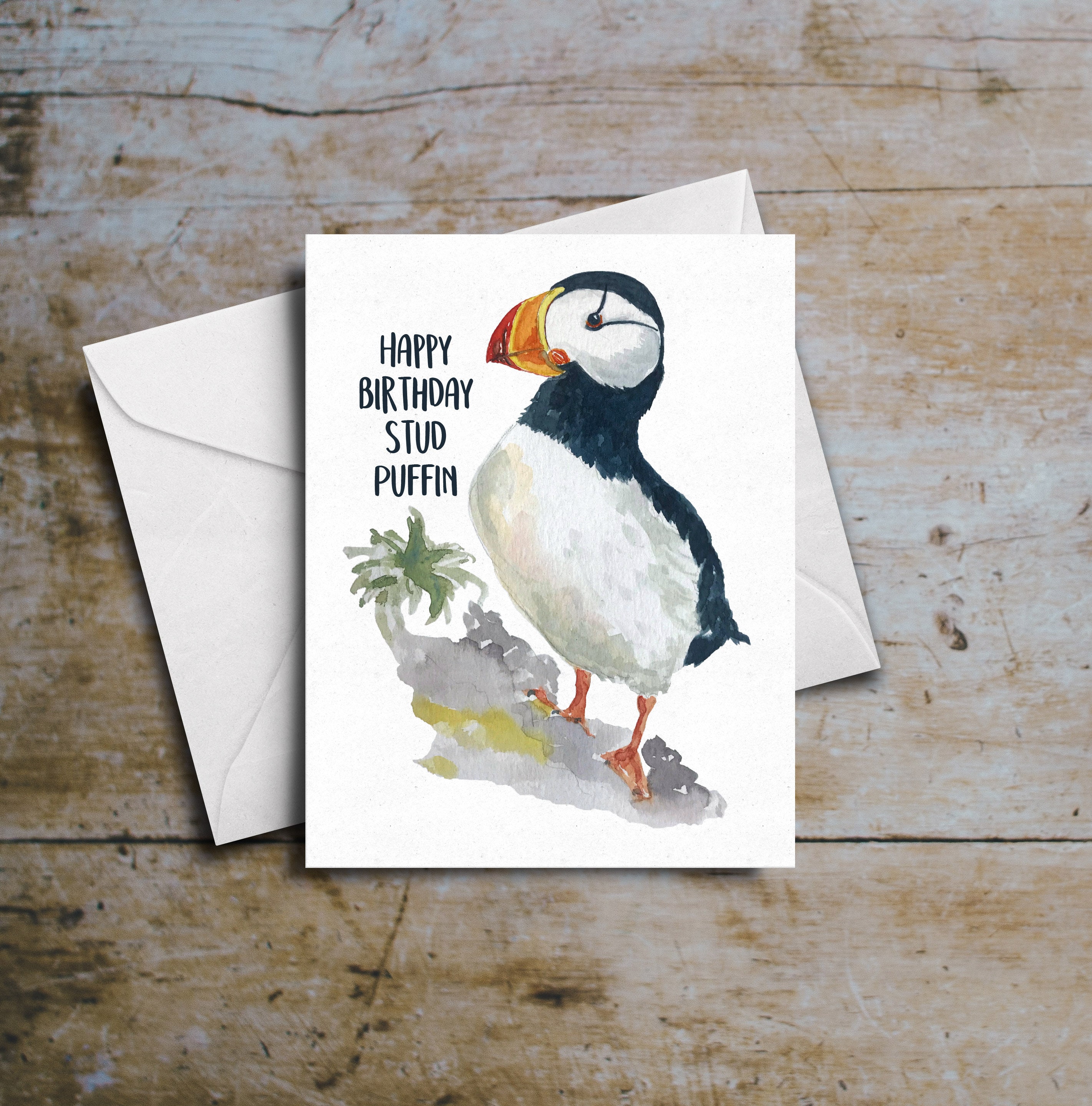 Happy Birthday Stud Puffin Card - Funny, Classy, Pun - Etsy