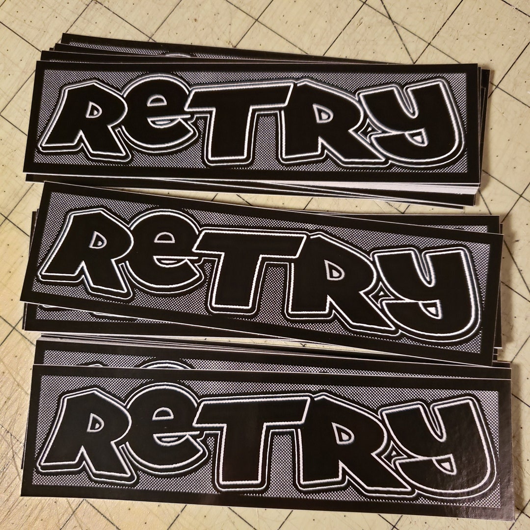 Vinyl Sticker - Retry - Etsy