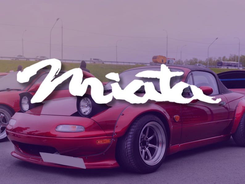 Miata Script Decal | JDM Car Sticker, White Vinyl - Etsy