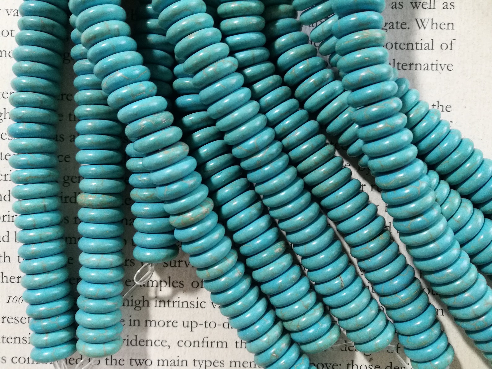 10mm Turquoise Heishi Beads, Turquoise Disc Beads, Turquoise Spacer ...