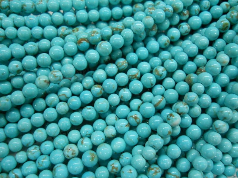 4mm Turquoise Round Beads 15.5" Long - Etsy
