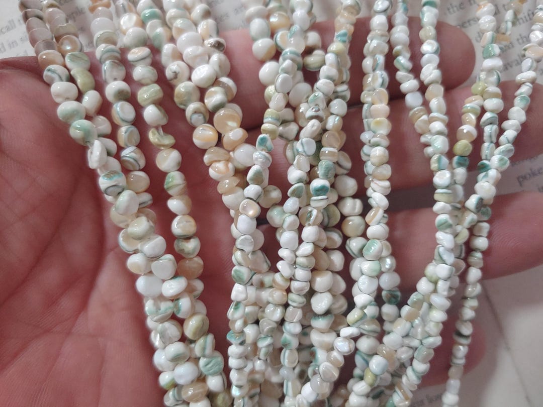 4mm Nature Blue Nautical Shell Free Form Beads, Near Round Beads ...