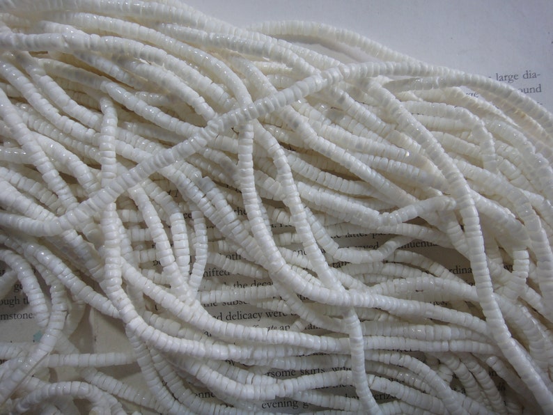 4mm Shell Heishi Beads White Heishi Beads Natural MOP Heishi | Etsy