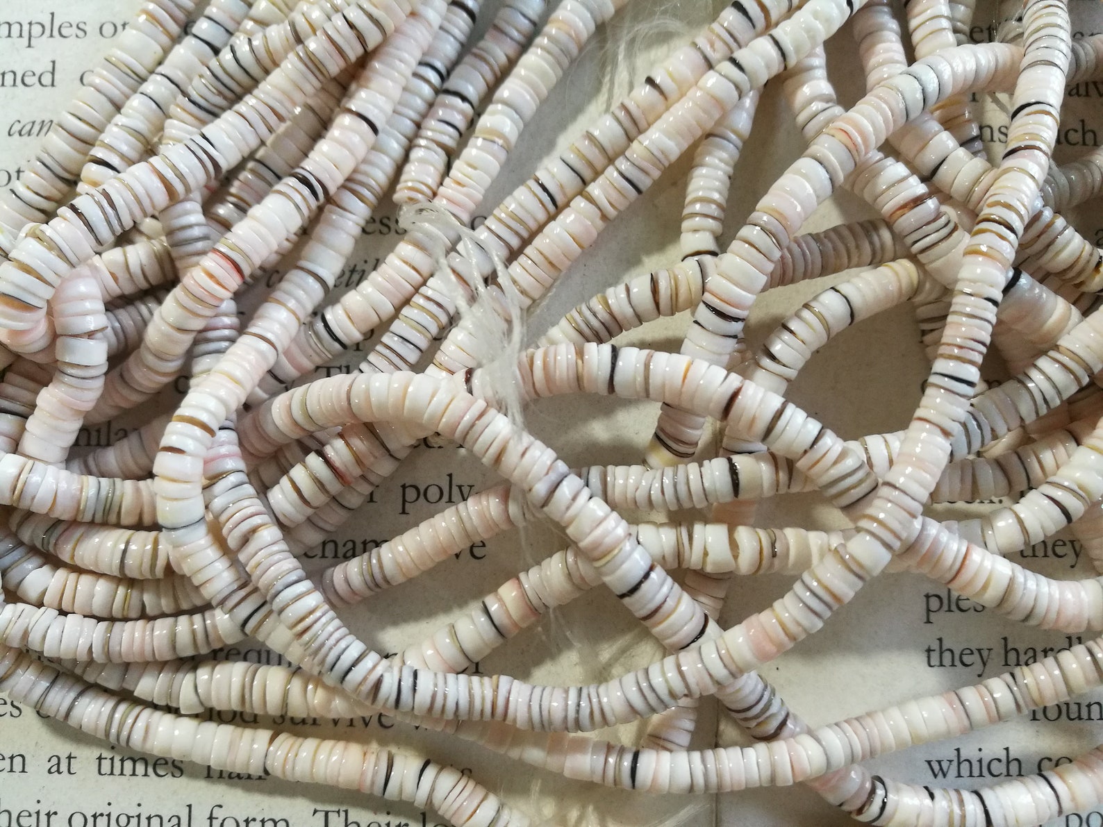 4mm Sea Shell Heishi Beads, Natural MOP Heishi Chip Beads, 24 Inch - Etsy