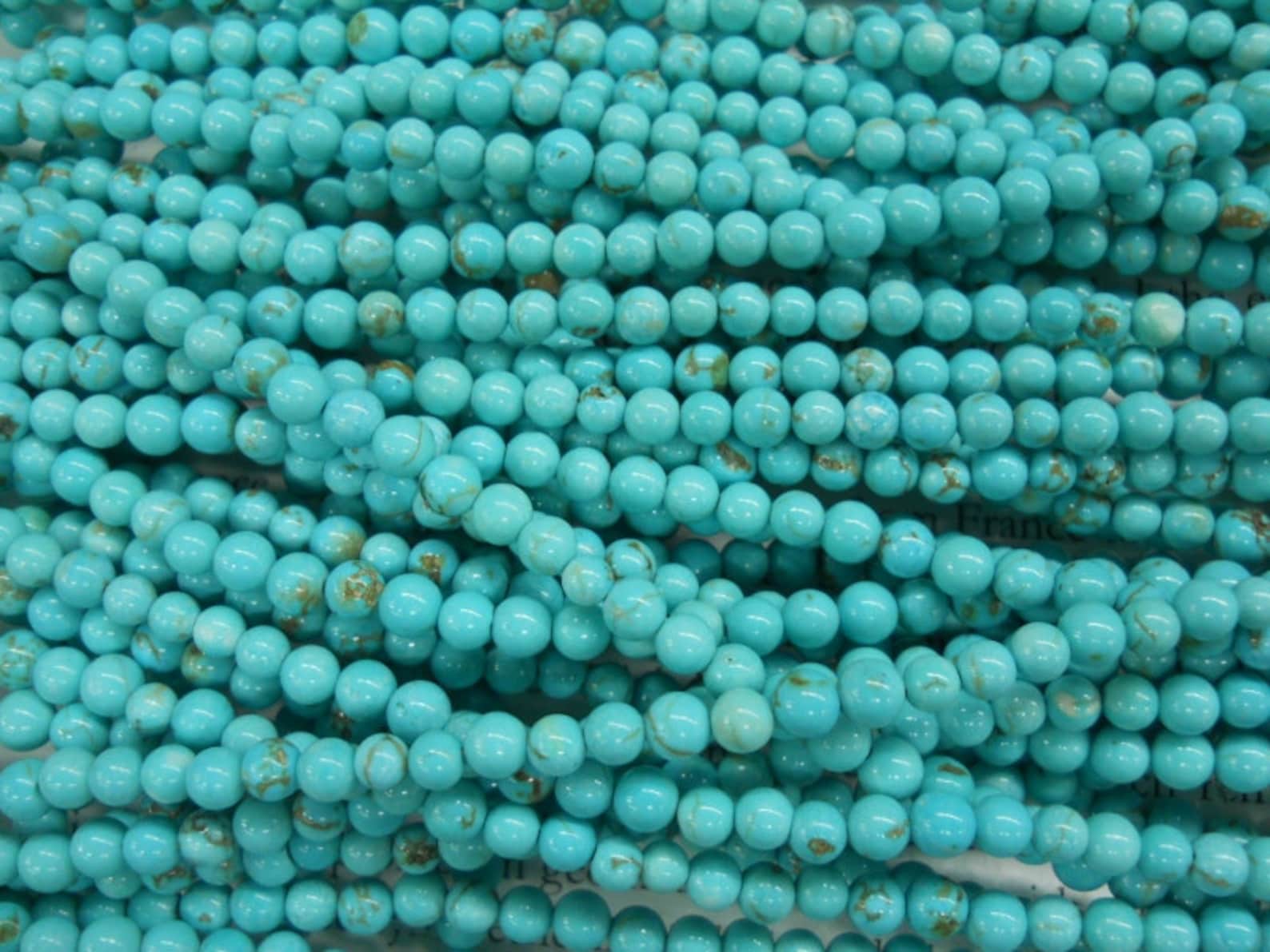 4mm Turquoise Round Beads 15.5 Long - Etsy