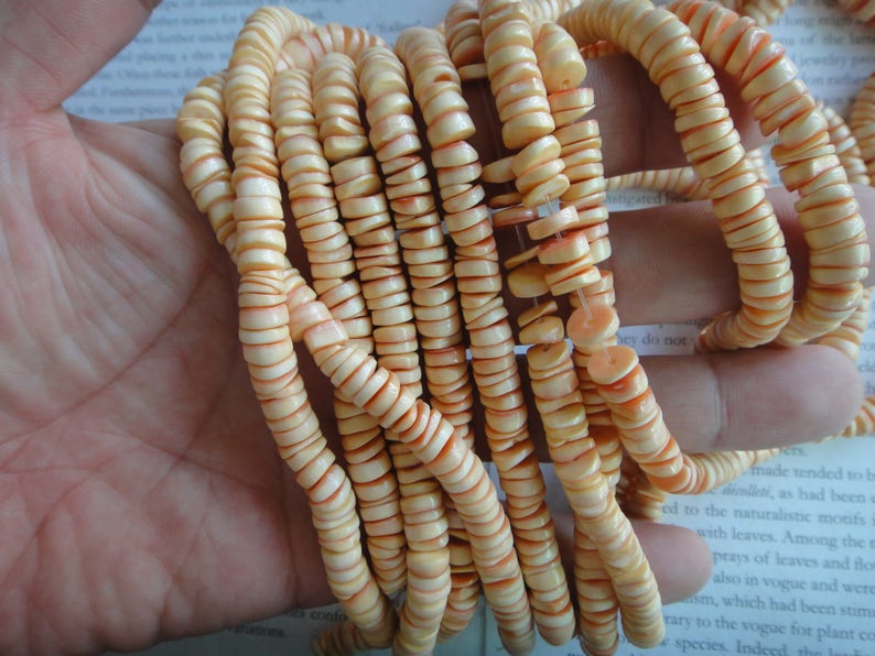 Shell Heishi Beads Natural Golden Tinted Yellowish Shell | Etsy