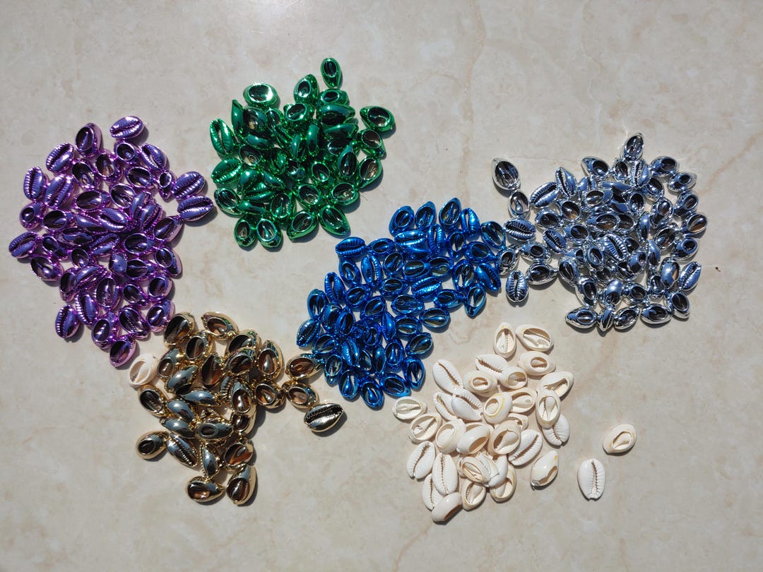 Metallic Cowrie Shell Beads, Cut Cowrie Beads, Slice Cowrie , Craft ...