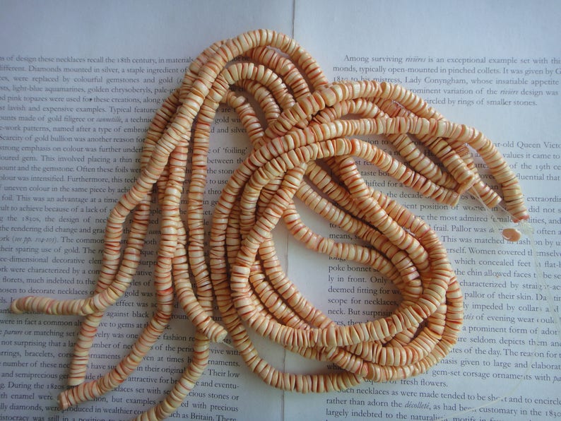 Shell Heishi Beads Natural Golden Tinted Yellowish Shell | Etsy