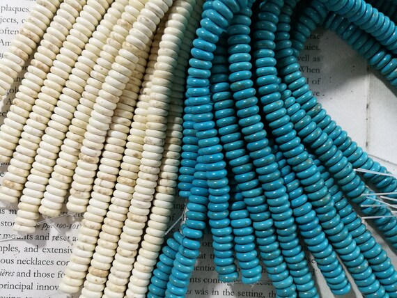 8mm Turquoise Heishi Beads Turquoise Disc Beads Turquoise - Etsy