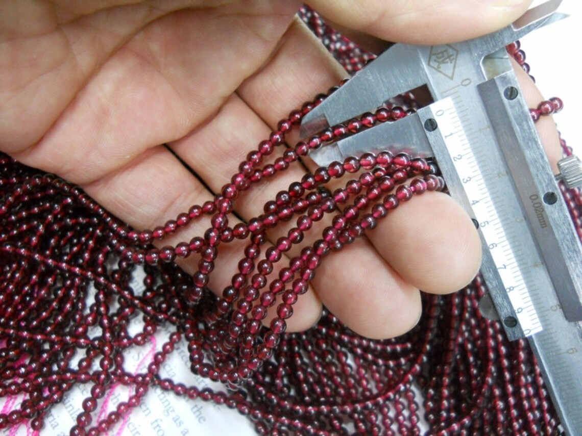 3mm Round Nature Garnet Beads 15.5 Inch - Etsy