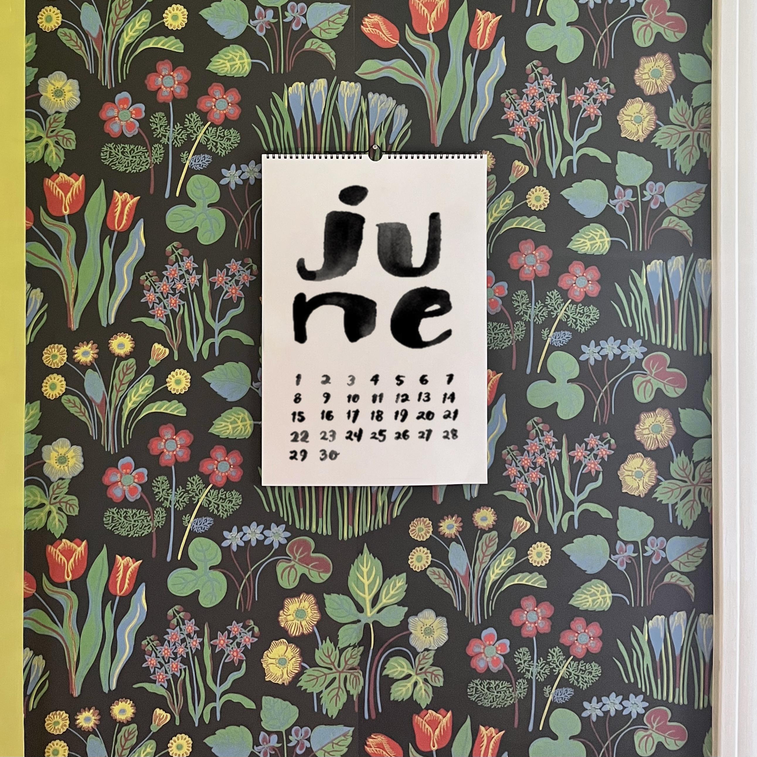 Black Strokes Calendar, 2025 Calendar, Black and White Calendar, Black ...